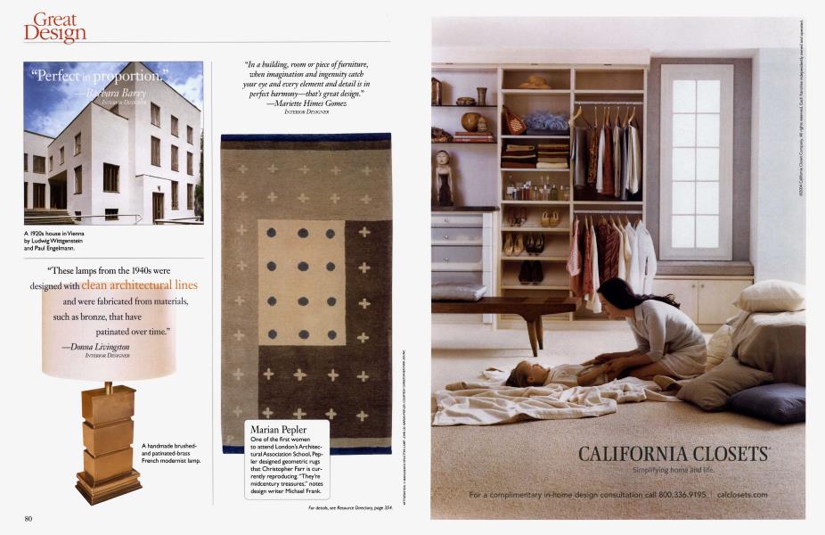 CALIFORNIA CLOSETS® | Architectural Digest | MAY 2004