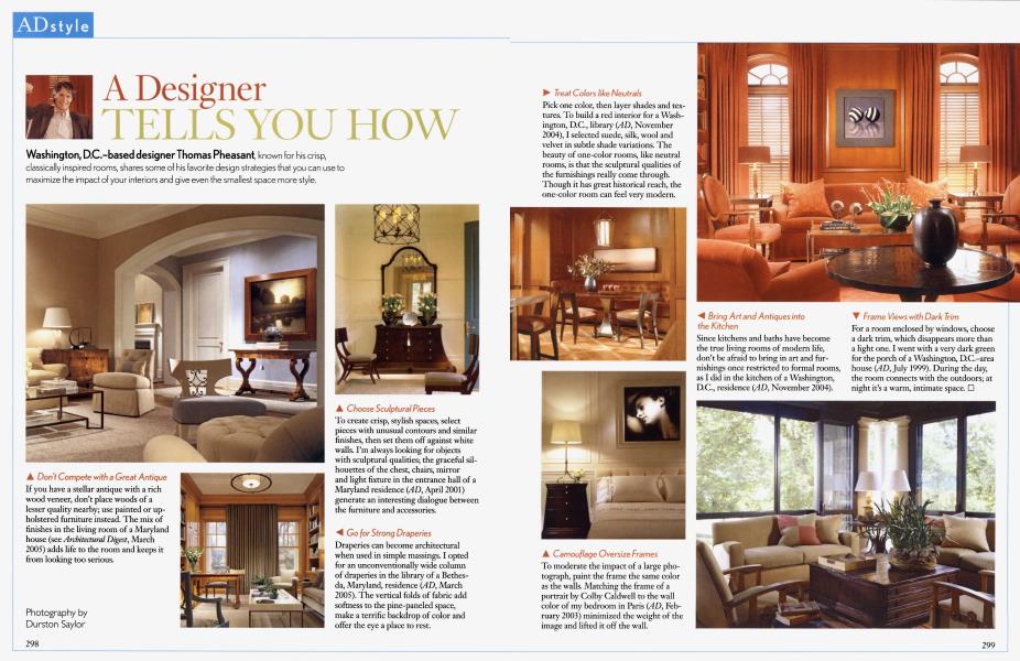 A Designer TELLS YOU HOW | Architectural Digest | OCTOBER 2005