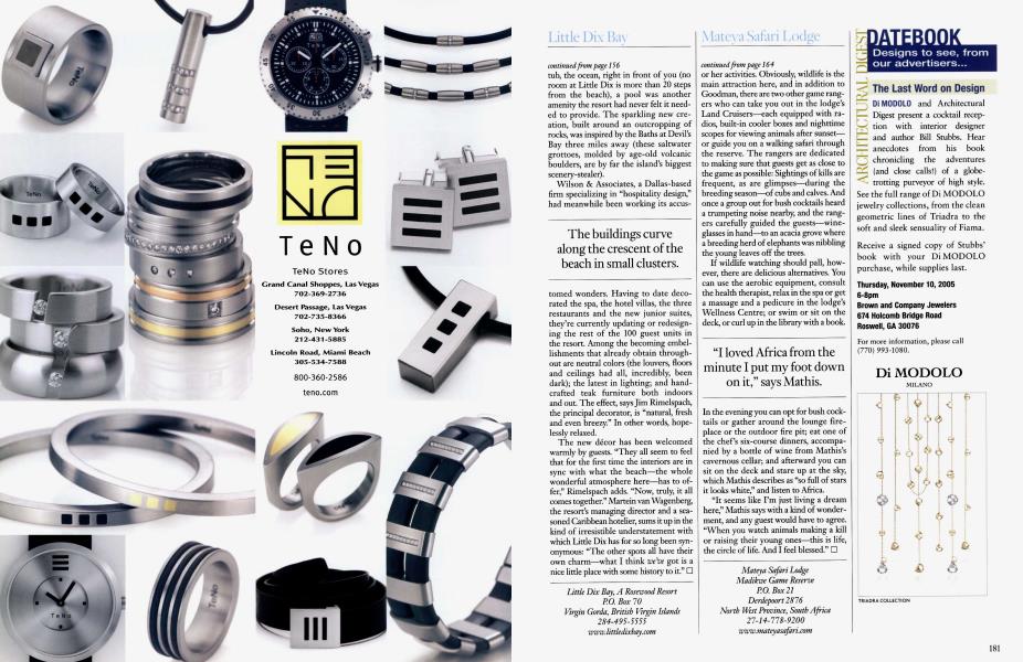 TeNo | Architectural Digest | NOVEMBER 2005