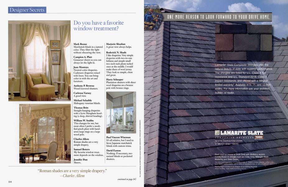 LAMARITE® SLATE | Architectural Digest | JANUARY 2006