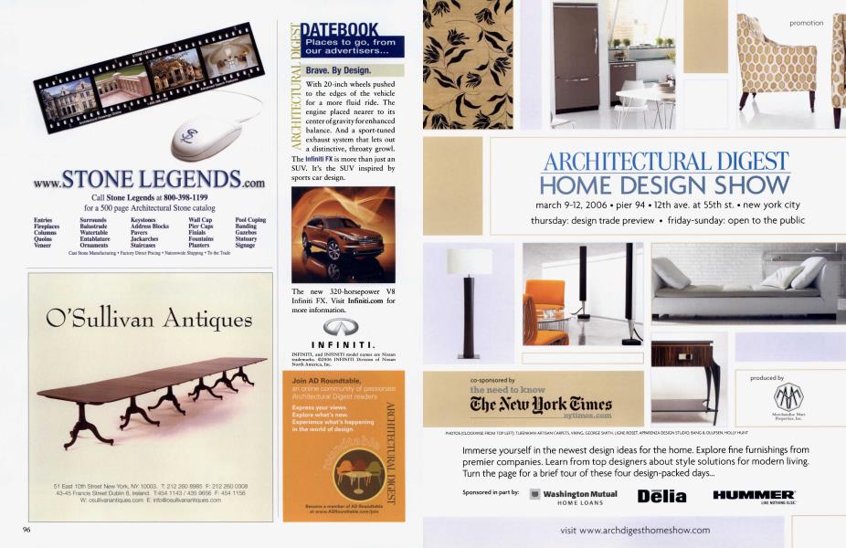 ARCHITECTURAL DIGEST HOME DESIGN SHOW | Architectural Digest | MARCH 2006