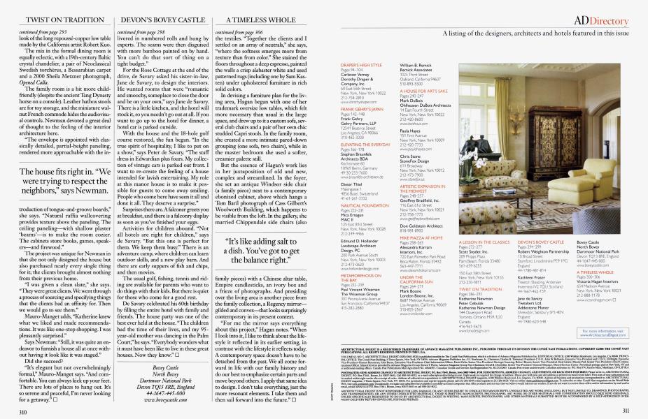 AD Directory | Architectural Digest | MAY 2006