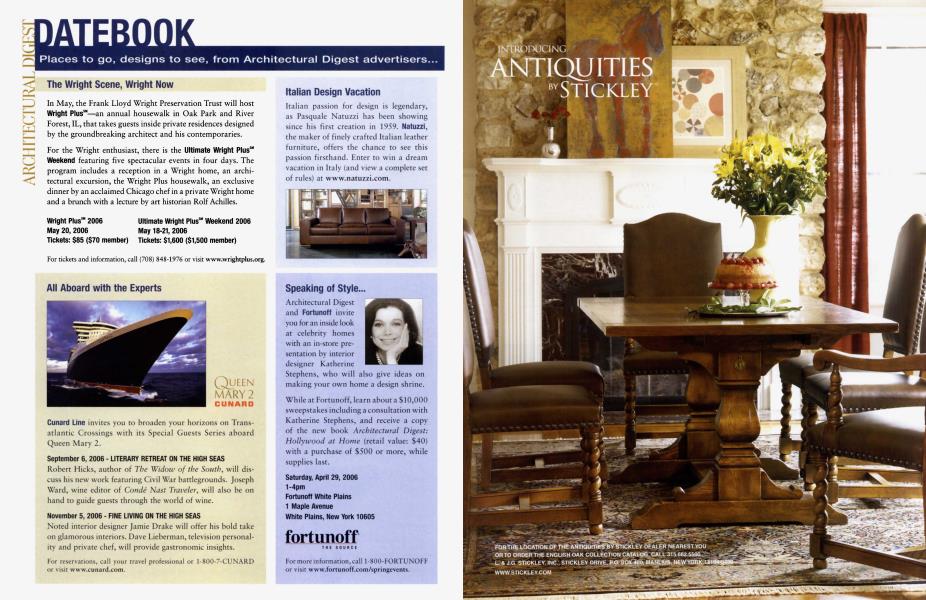 Architectural Digest Datebook | Architectural Digest | MAY 2006