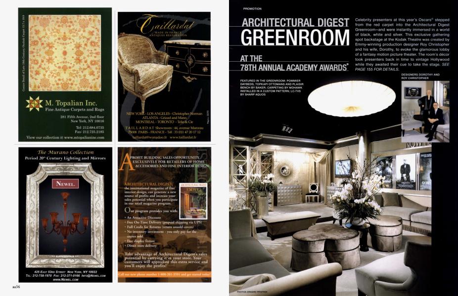 ARCHITECTURAL DIGEST GREENROOM | Architectural Digest | JUNE 2006
