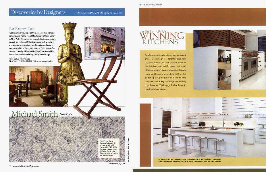 At the Top of Design: WINNING KITCHENS | Architectural Digest | AUGUST 2006
