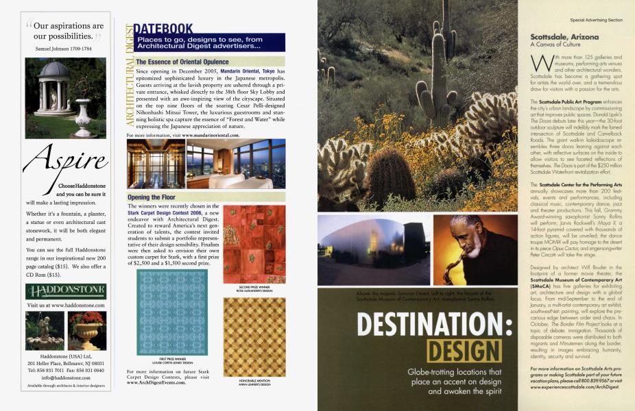 Digest Architectural Datebook | Architectural Digest | SEPTEMBER 2006