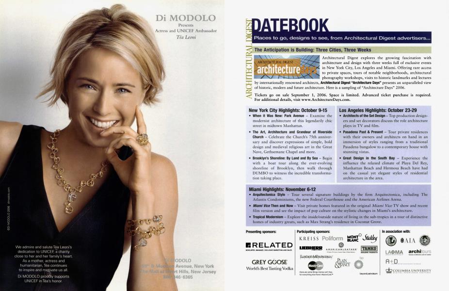 Architectural Digest Datebook | Architectural Digest | OCTOBER 2006