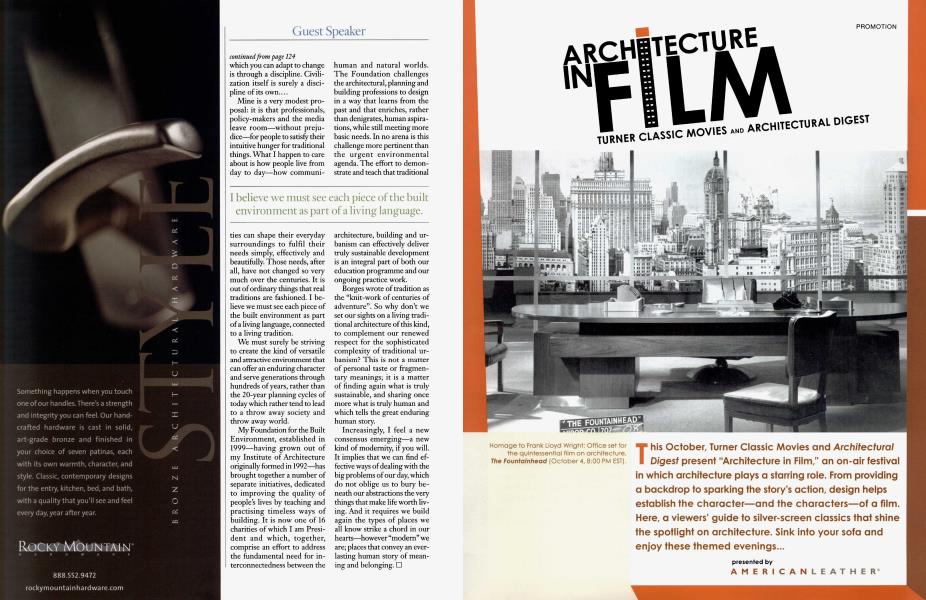 Architecture in Film | Architectural Digest | OCTOBER 2006