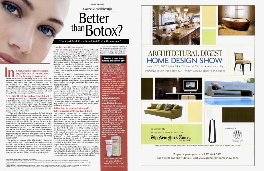 ARCHITECTURAL DIGEST HOME DESIGN SHOW | Architectural Digest | JANUARY 2007