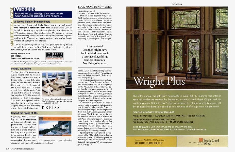 Wright Plus℠ | Architectural Digest | FEBRUARY 2007