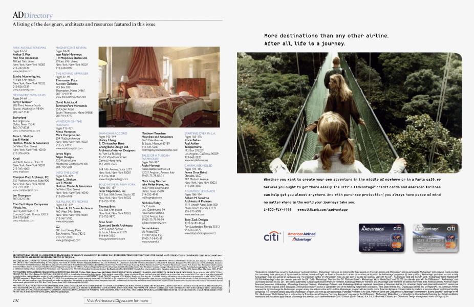 AD Directory | Architectural Digest | FEBRUARY 2007