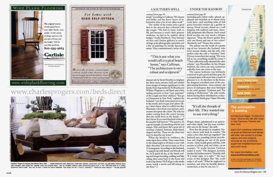 For homes with HIGH SELF-ESTEEM | Architectural Digest | JULY 2007