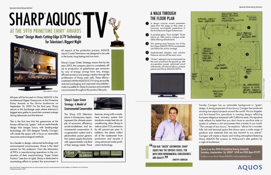 Sharp® Aquos® Tv | Architectural Digest | SEPTEMBER 2007