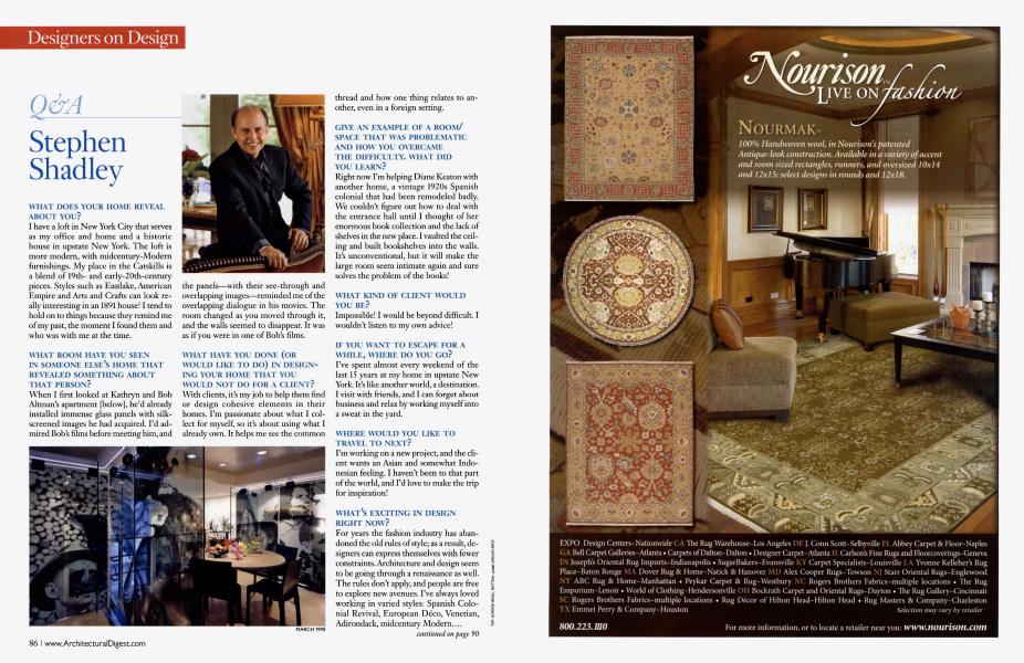 Nourison™ | Architectural Digest | SEPTEMBER 2007
