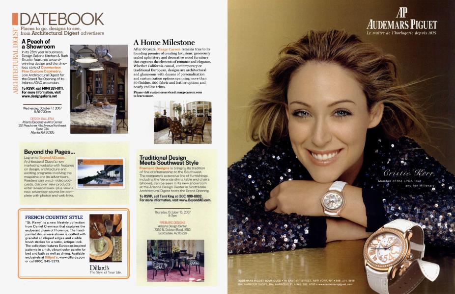 Architectural Digest Datebook | Architectural Digest | NOVEMBER 2007