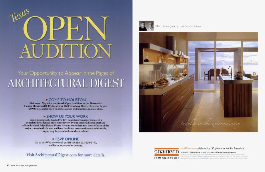 Open Audition | Architectural Digest | MAY 2008