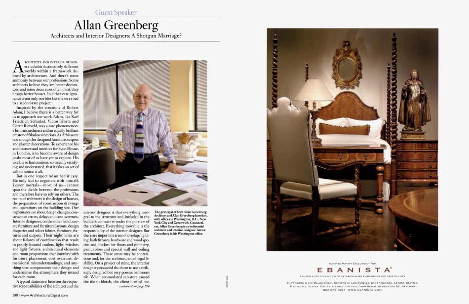 Allan Greenberg | Architectural Digest | OCTOBER 2008