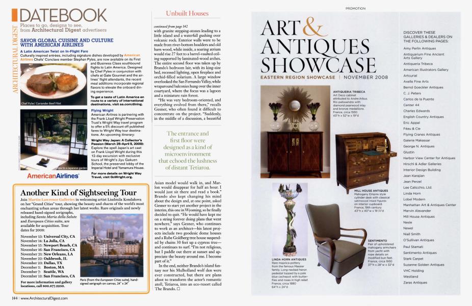 Architectural Digest Datebook | Architectural Digest | NOVEMBER 2008