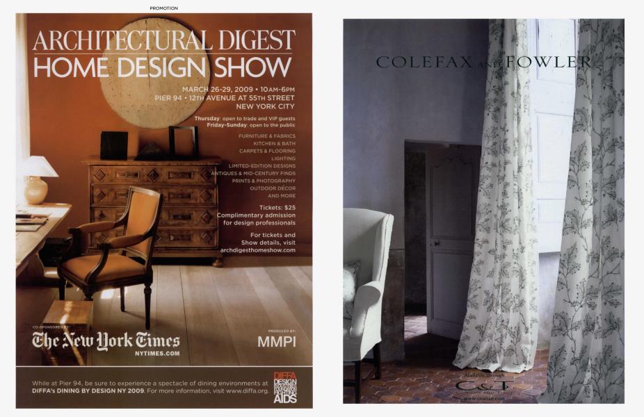 ARCHITECTURAL DIGEST HOME DESIGN SHOW | Architectural Digest | MARCH 2009