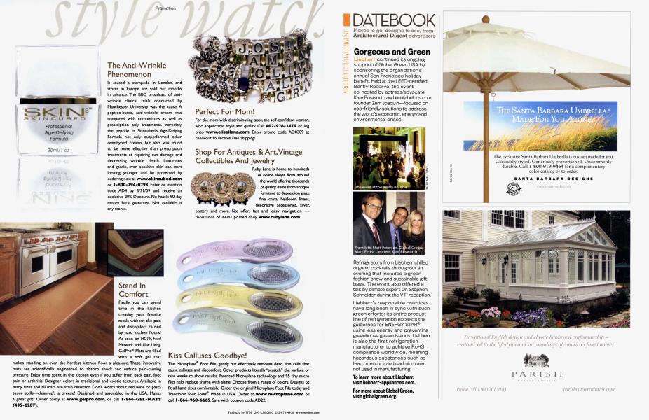 style watch | Architectural Digest | MARCH 2009