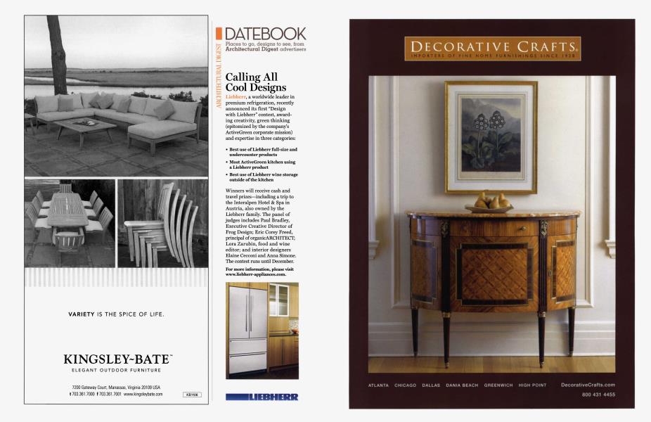 ARCHITECTURAL DIGEST DATEBOOK | Architectural Digest | MAY 2009