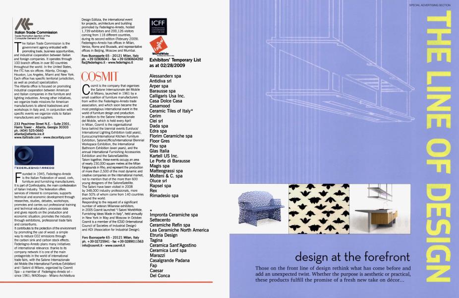 THE LINE OF DESIGN | Architectural Digest | MAY 2009