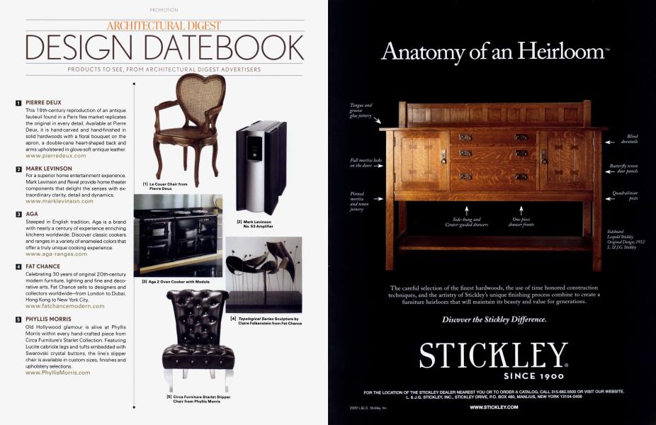 STICKLEY® | Architectural Digest | OCTOBER 2009