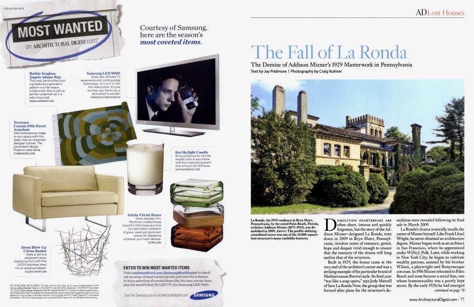 The Fall of La Ronda | Architectural Digest | OCTOBER 2010