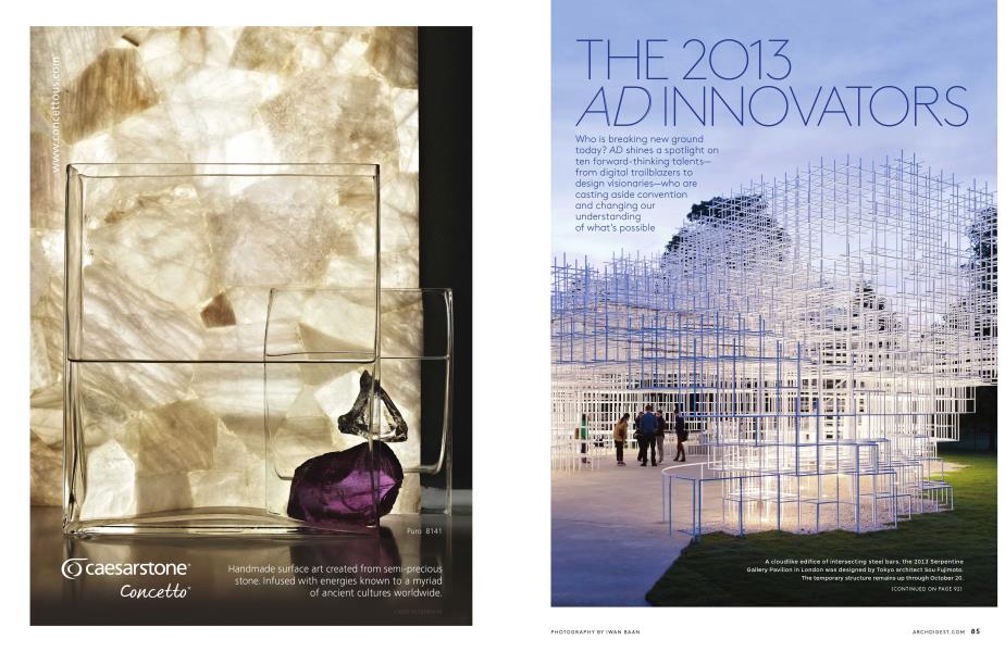THE 2013 AD INNOVATORS | Architectural Digest | OCTOBER 2013