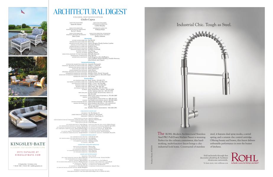 ROHL® | Architectural Digest | JUNE 2015