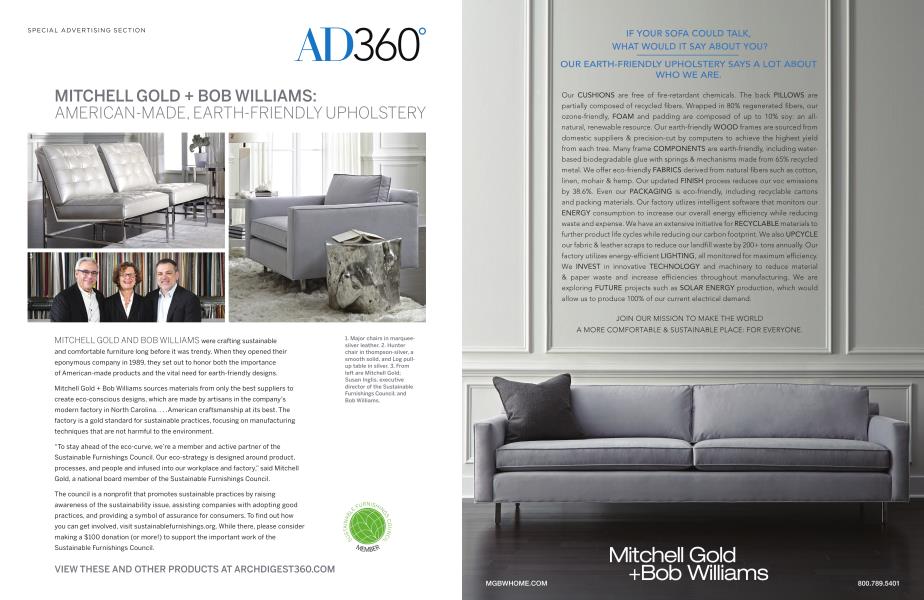 Mitchell Gold + Bob Williams | Architectural Digest | JULY 2015