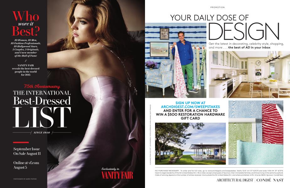 ARCHITECTURAL DIGEST | Architectural Digest | SEPTEMBER 2015