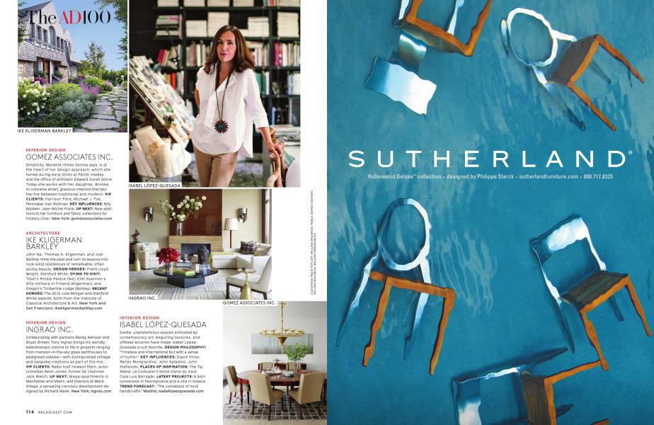 SUTHERLAND® | Architectural Digest | JANUARY 2016