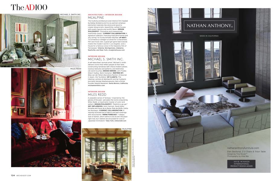 NATHAN ANTHONY® | Architectural Digest | JANUARY 2016