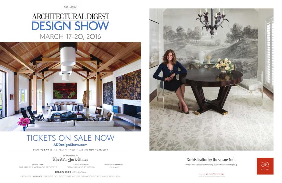 ARCHITECTURAL DIGEST DESIGN SHOW | Architectural Digest | APRIL 2016