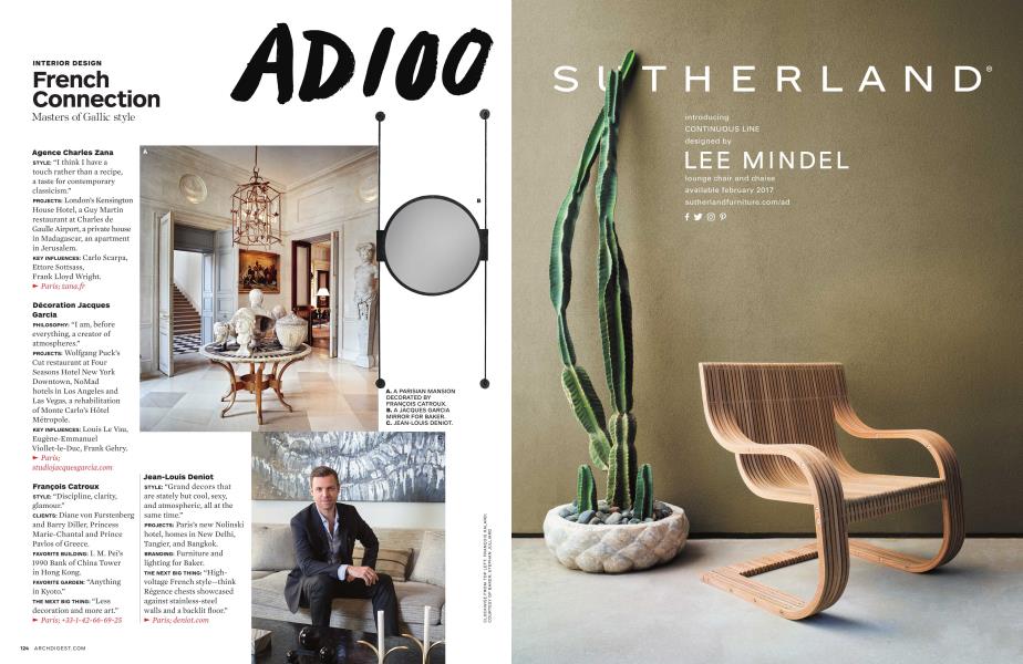 INTERIOR DESIGN French Connection | Architectural Digest | JANUARY 2017