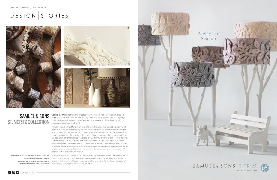 SAMUEL & SONS | Architectural Digest | JANUARY 2020
