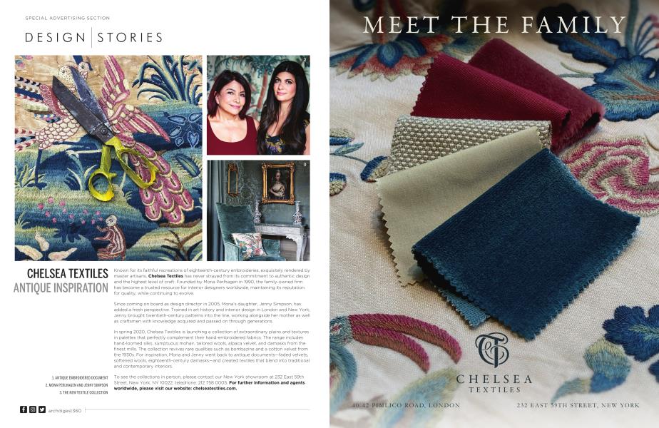 CHELSEA TEXTILES | Architectural Digest | APRIL 2020