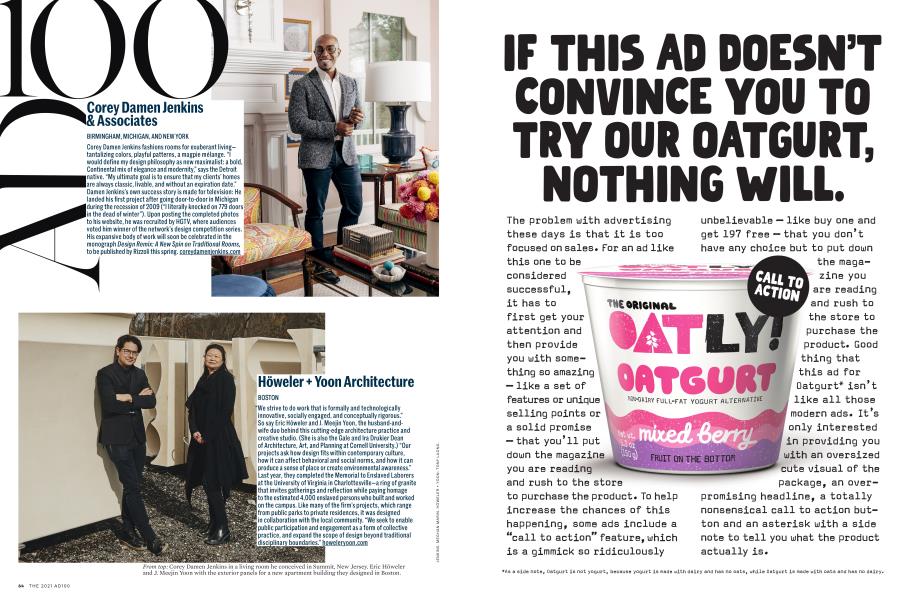 OATLY! | Architectural Digest | JANUARY 2021