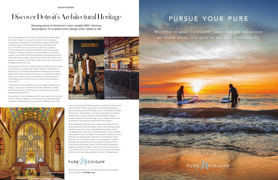 PURE MICHIGAN | Architectural Digest | SEPTEMBER 2022