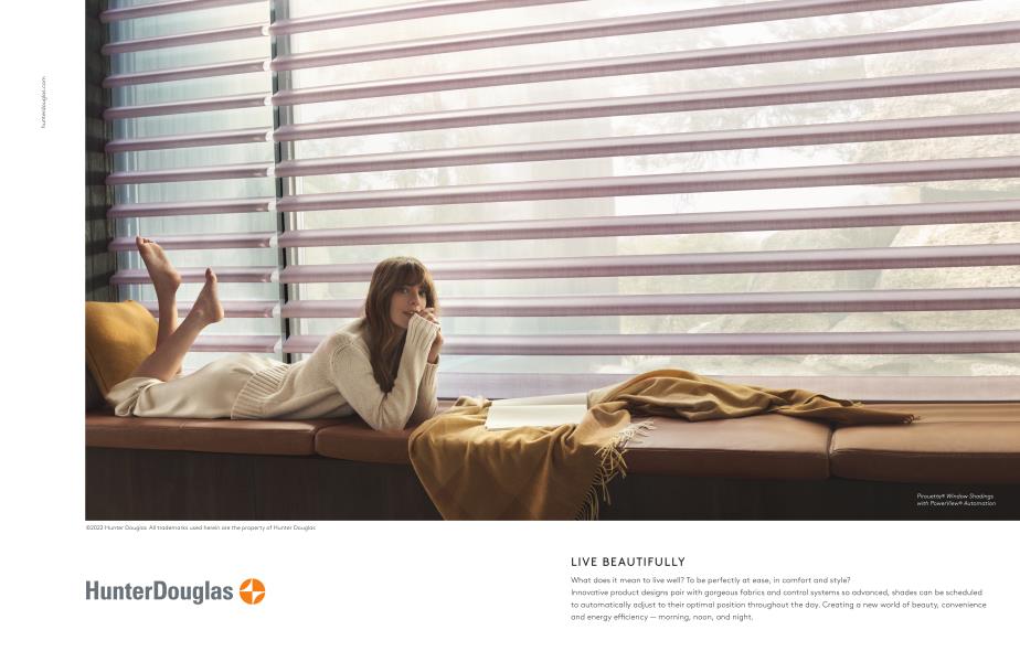 HunterDouglas | Architectural Digest | SEPTEMBER 2022